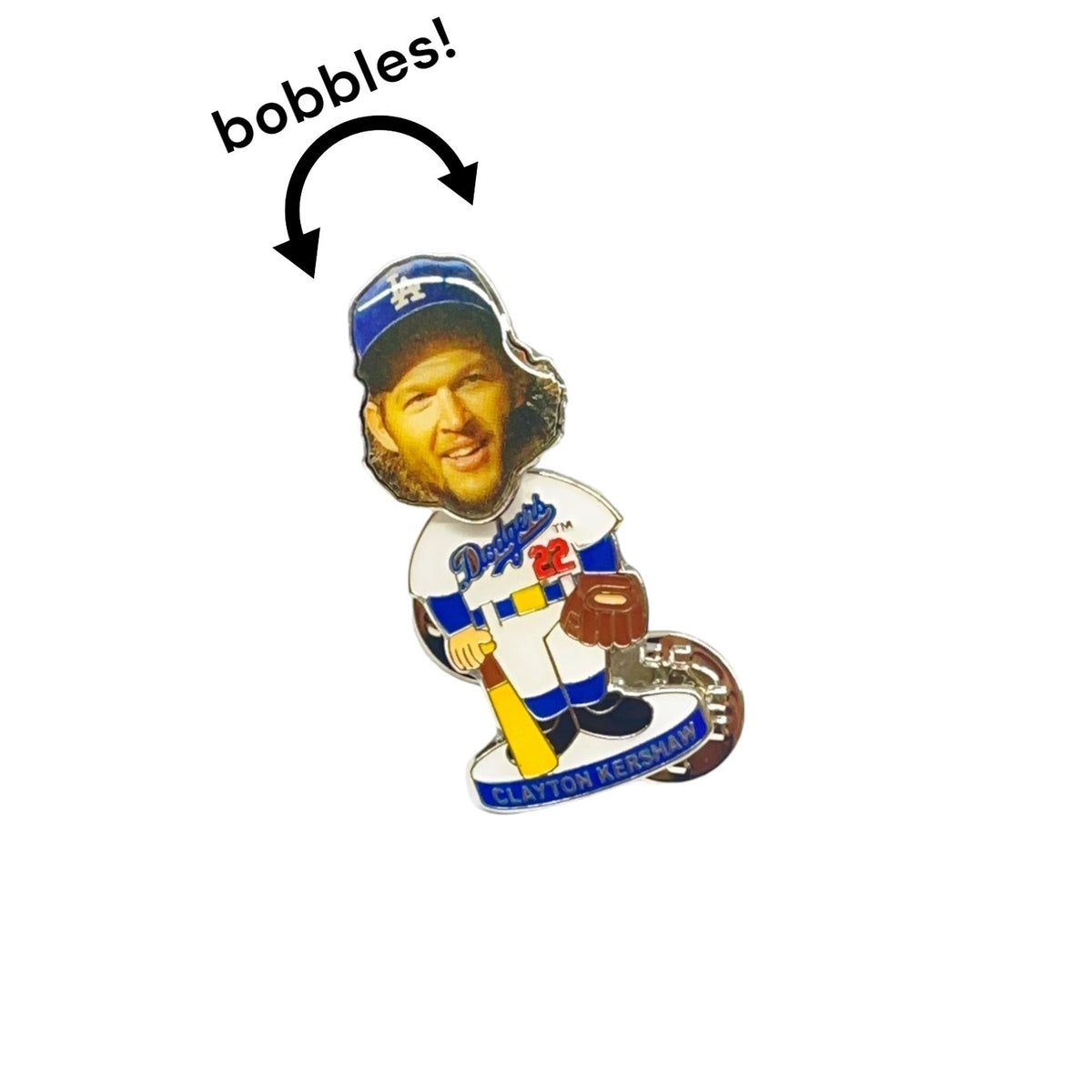 Los Angeles Dodgers Clayton Kershaw Bobblehead Pin – Prociety
