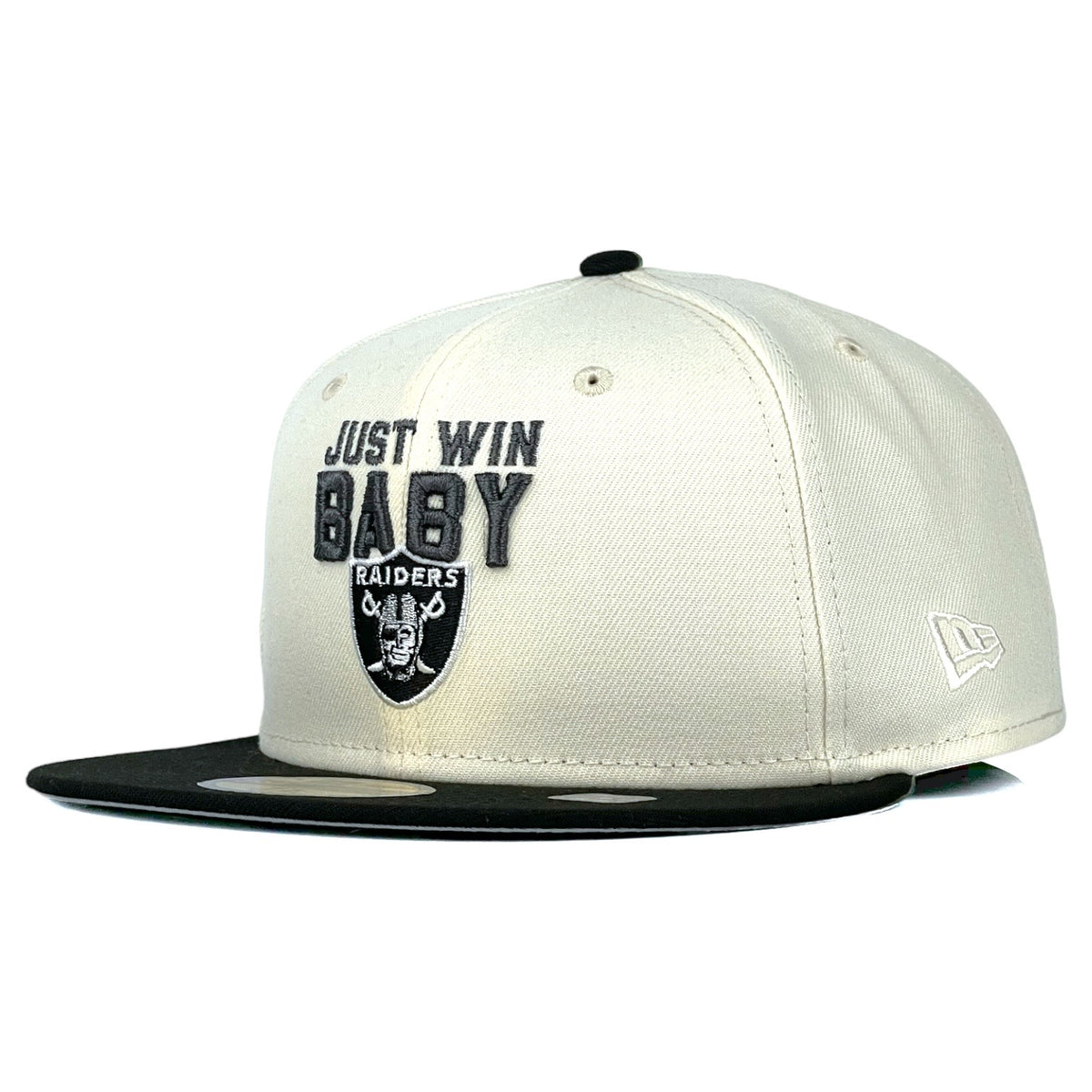 Las Vegas Raiders "JUST WIN BABY" New Era 59Fifty Fitted Hat – Prociety