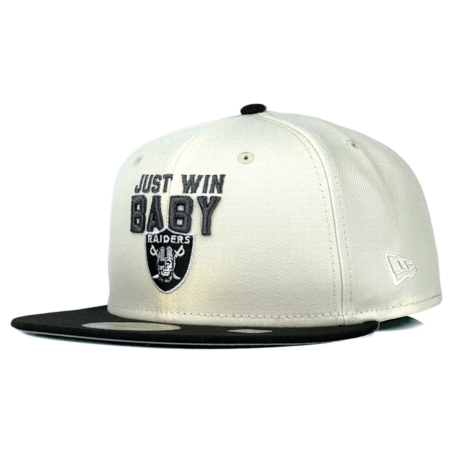 Las Vegas Raiders "JUST WIN BABY" New Era 59Fifty Fitted Hat – Prociety