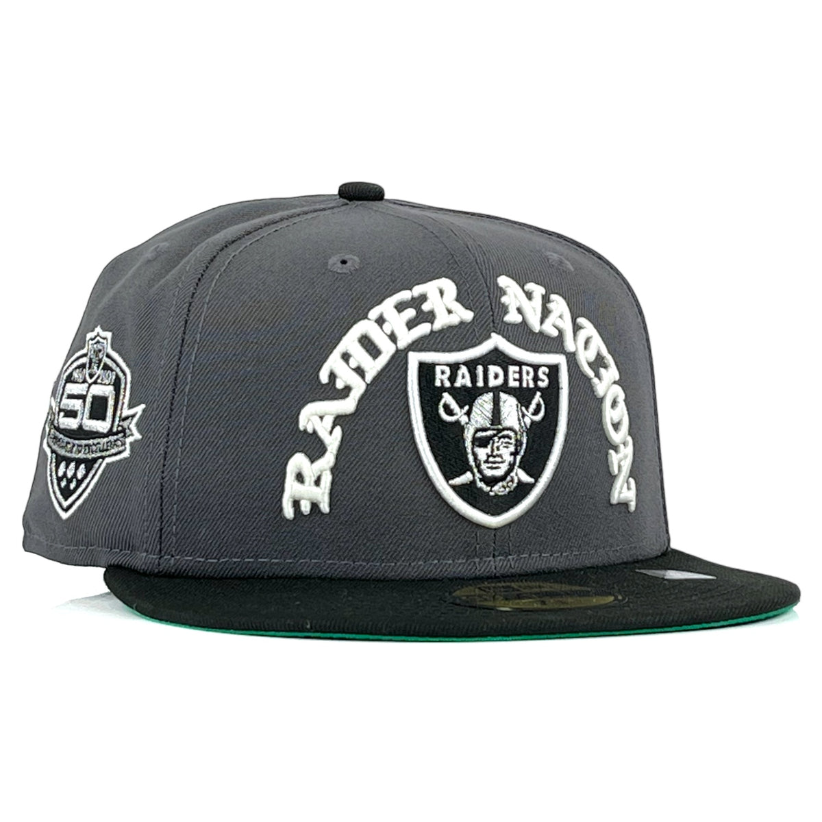 Las Vegas Raiders "Raider Nation Old English" New Era 59Fifity Fitted ...