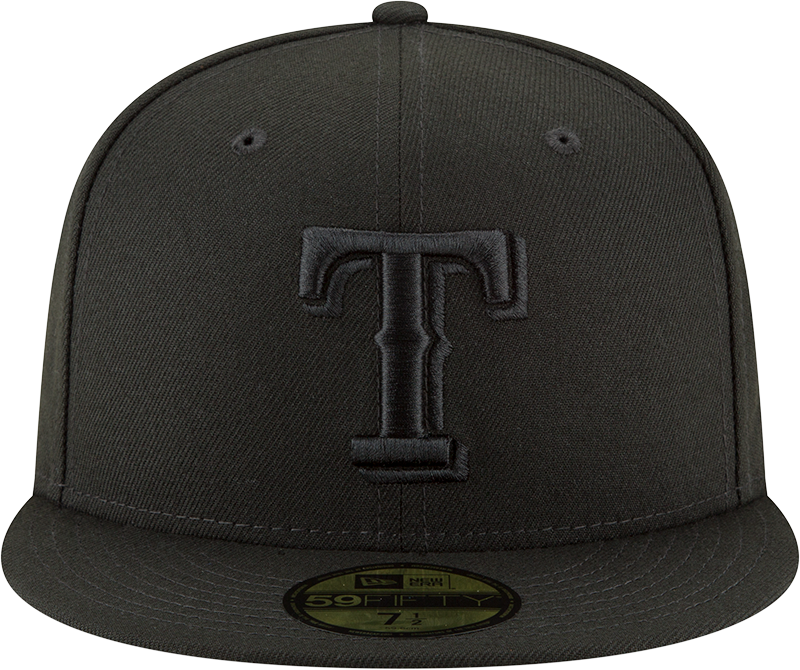 Texas Rangers Black on Black New Era 59Fifty Fitted Hat – Prociety