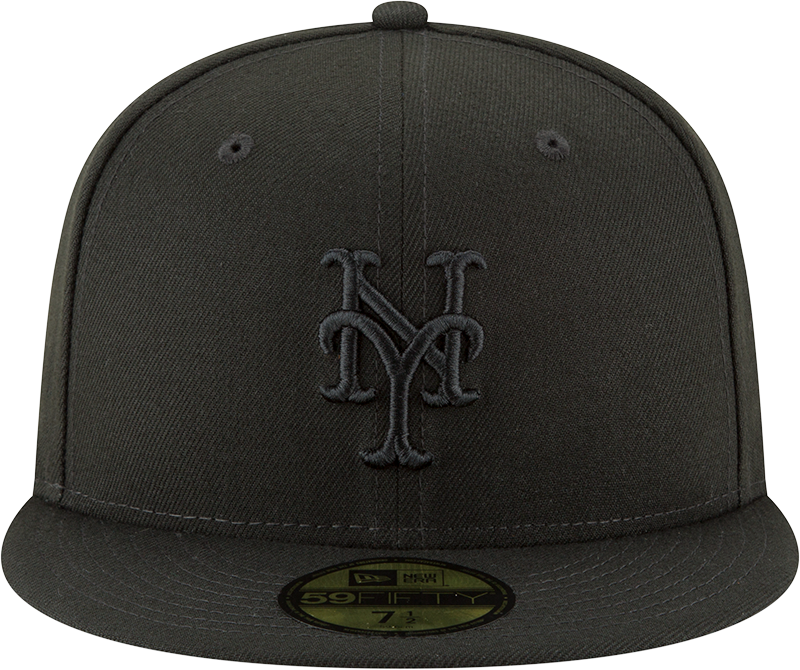 New York Mets Black on Black New Era 59Fifty Fitted Hat – Prociety