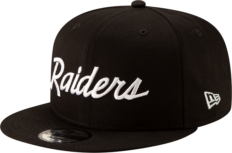 Las Vegas Raiders Script Logo New Era 59Fifty Snapback - Black – Prociety